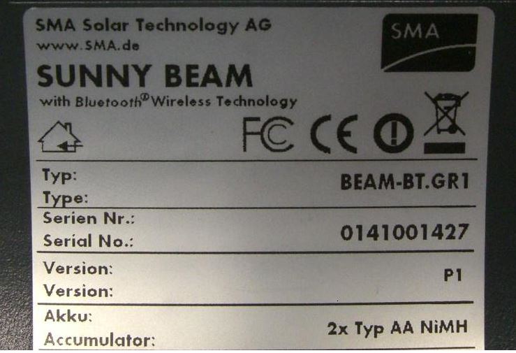 Determining the Serial Number of the Sunny Beam Bluetooth