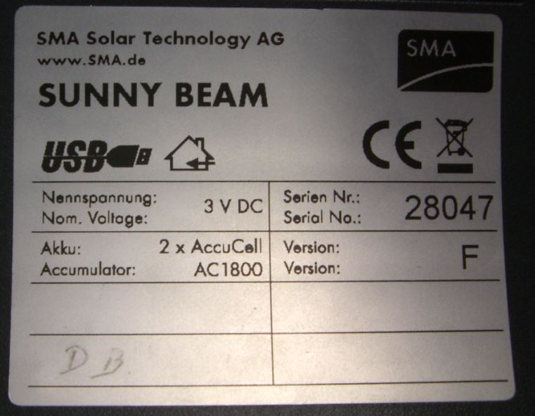 Determining the Serial Number of the Sunny Beam Classic