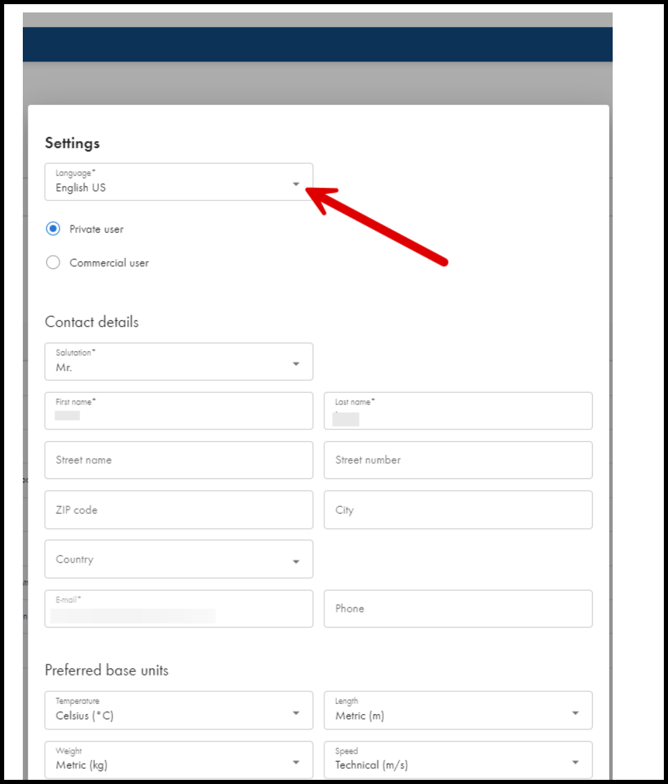 How to change language in Sunny Portal ennexOS account